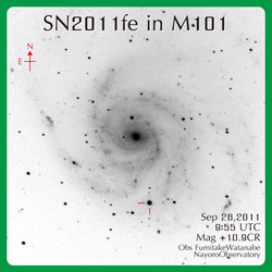 SN 2011fe：なよろ市立天文台 きたすばる
